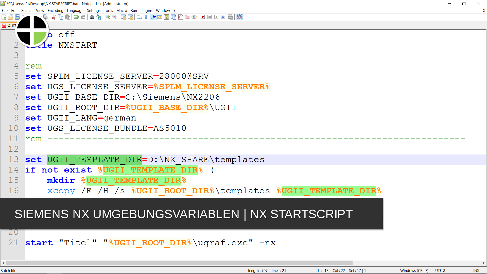 Siemens NX Umgebungsvariablen | So Einfach Zentralisieren Sie Ihre NX ...